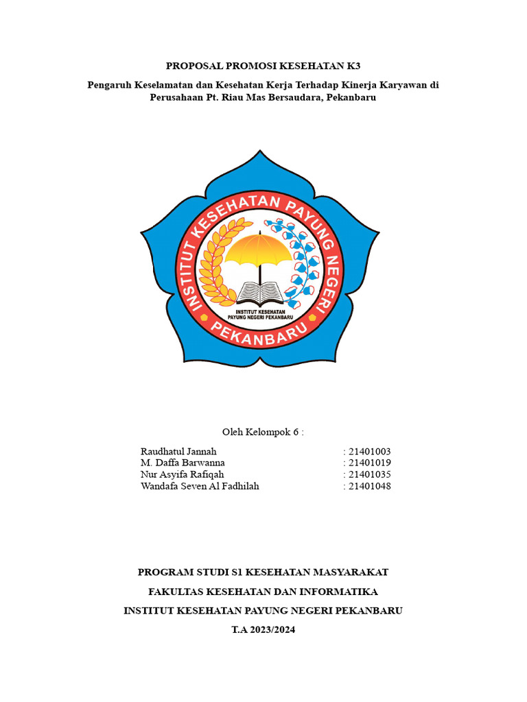 Proposal Rancangan Kegiatan Promkes Kel. 6 (FIX) | PDF