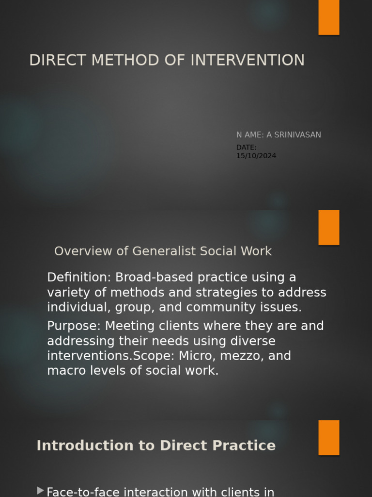 Direct Intervention in Social Work | PDF | Social Work | Mental Health