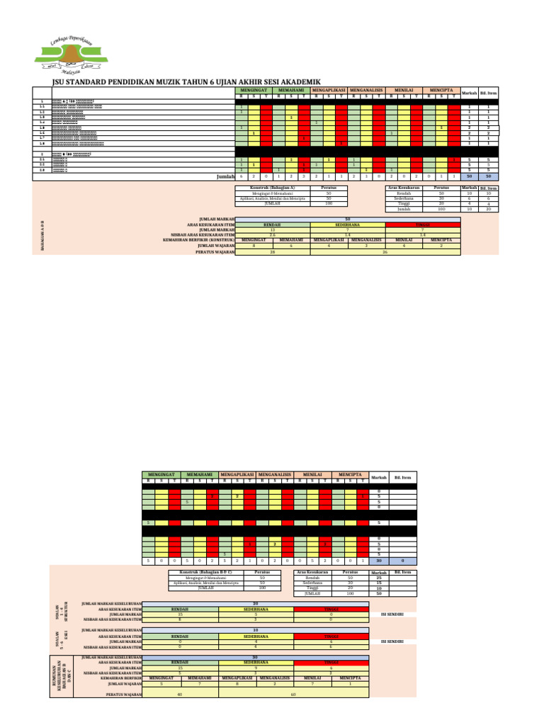 JSU TAHUN 6 P.MUZIK | PDF