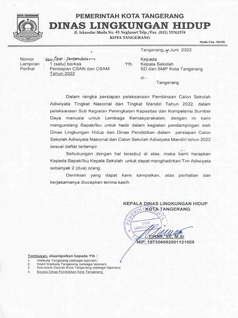 Undangan Persiapan Csan Dan Csam Tahun 2023 | PDF