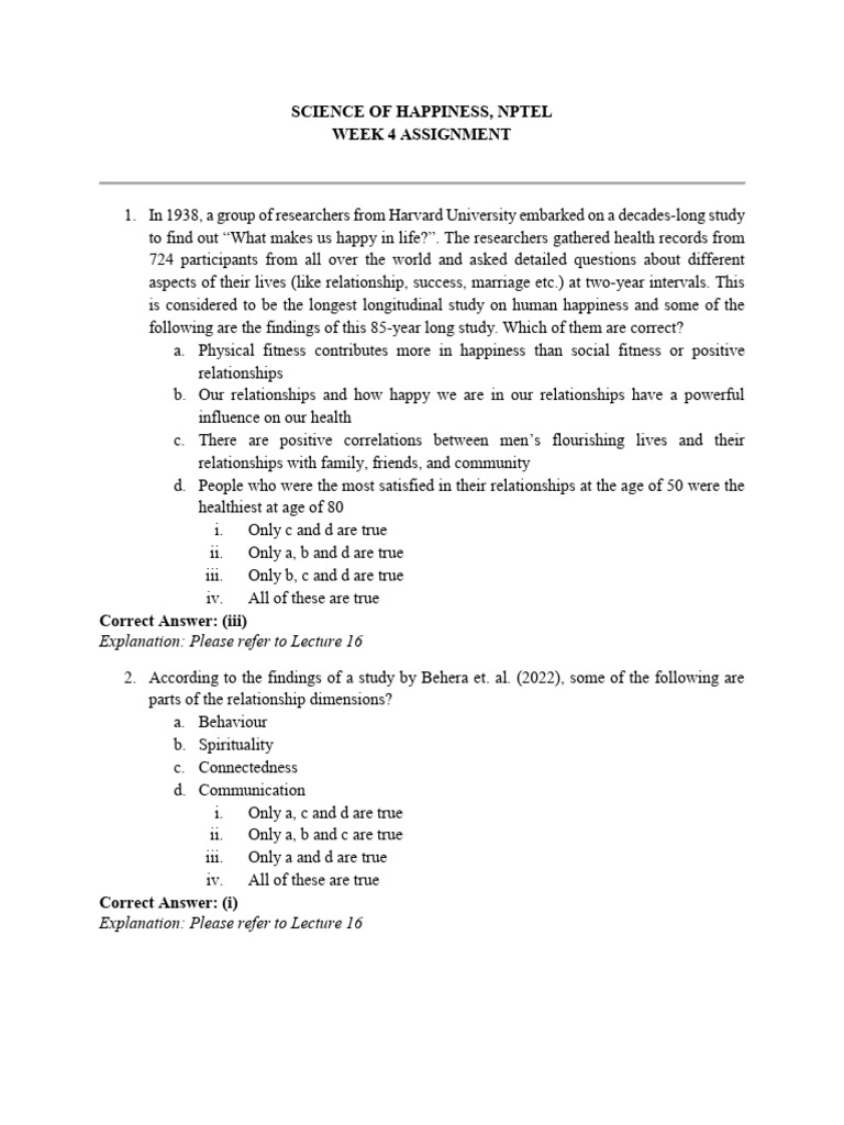 Jul-Oct 24 SoH NPTEL Week 4 Assignment | PDF | Cognitive Science ...