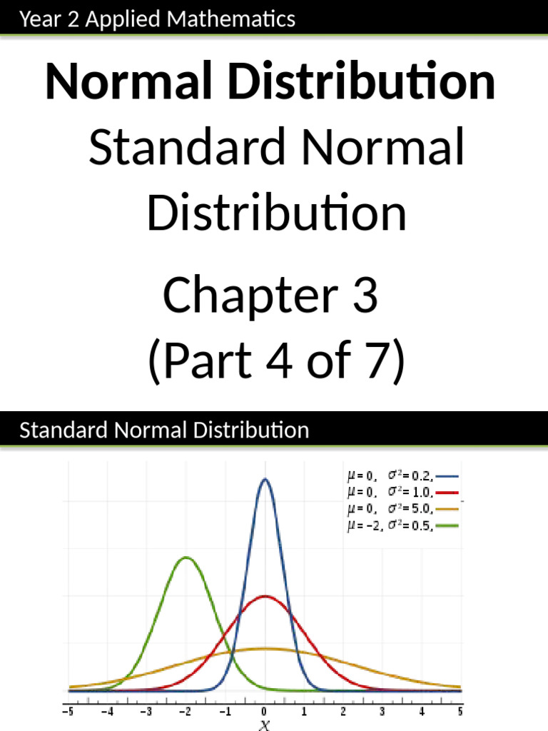 Normal Distribution - Standard Normal Distribution | PDF