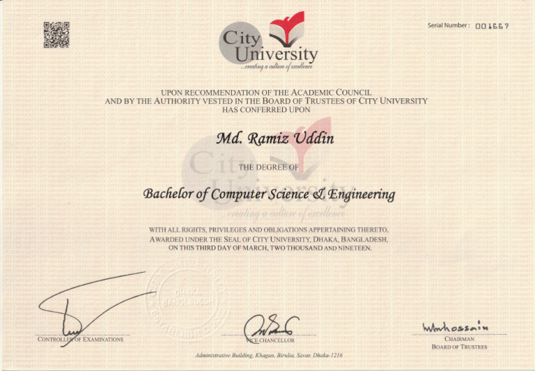 BSC Certificate | PDF