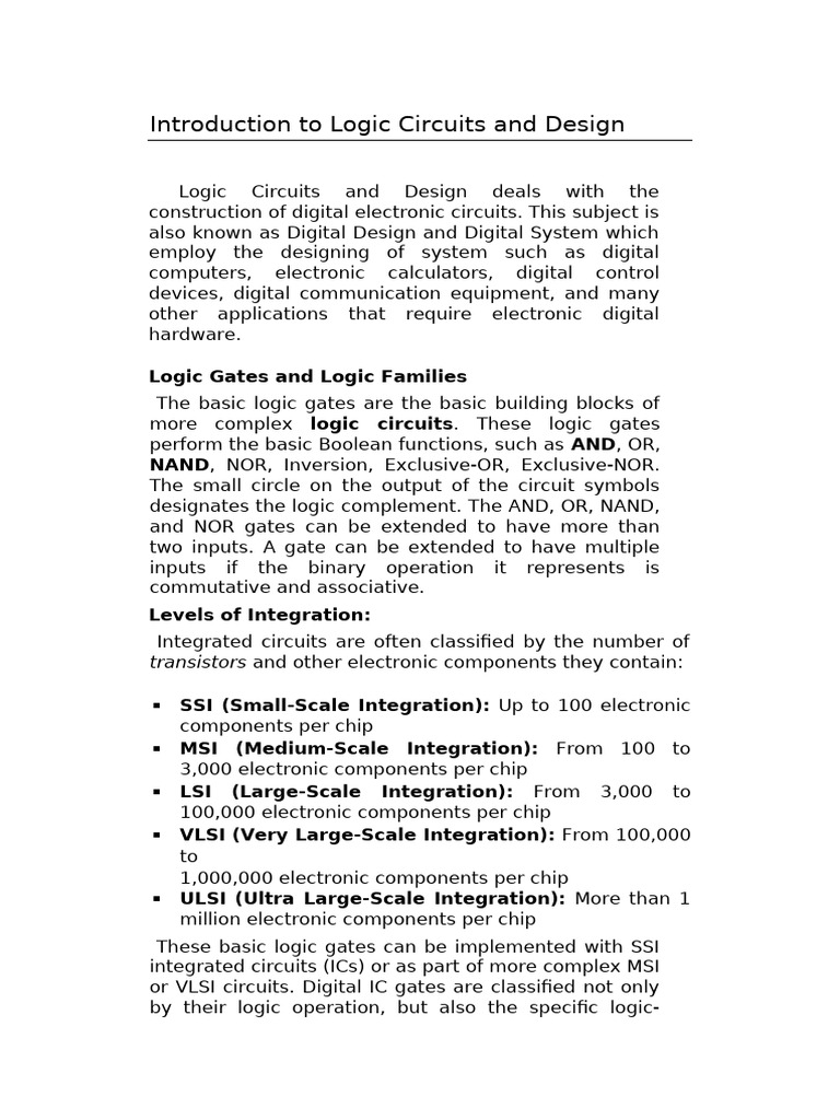 Logic Circuits Design Experiment1 2023 | PDF | Logic Gate | Integrated ...