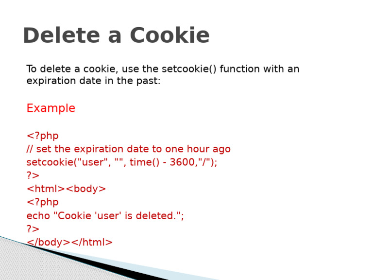 Delete Cookie with PHP setcookie() | PDF | Computers