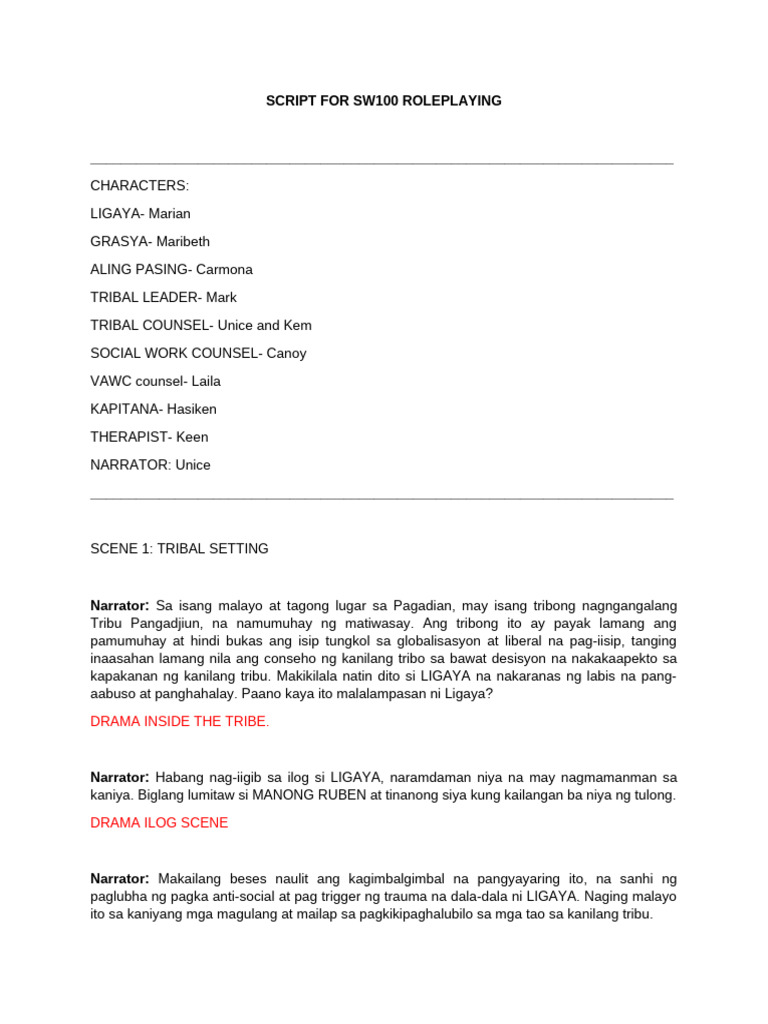 SW100 Script Roleplay | PDF