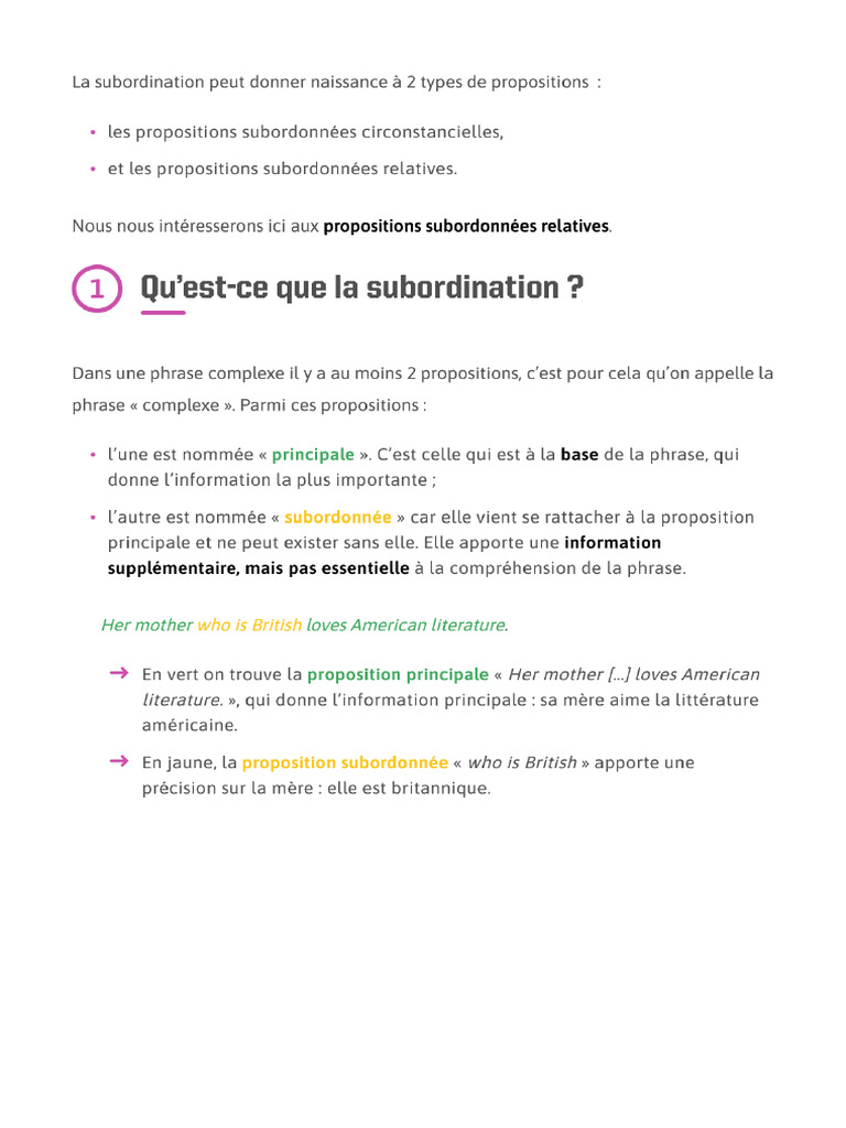 Qu'Est-ce Que La Subordination | PDF