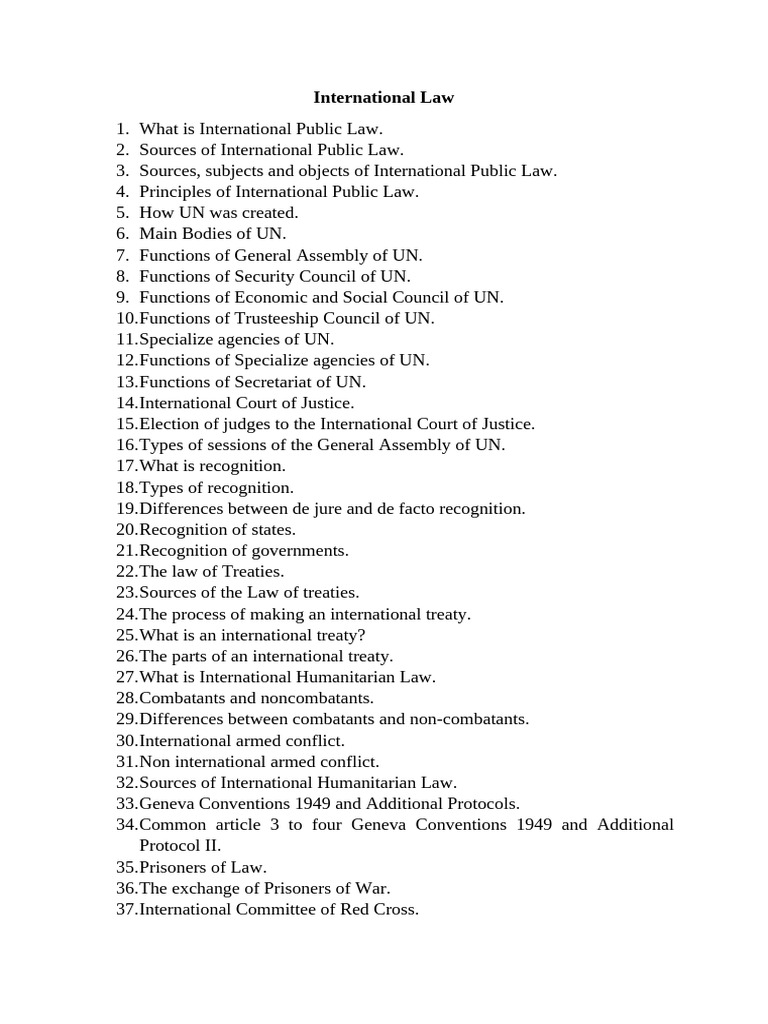 International Law Questions | PDF | International Law | International ...