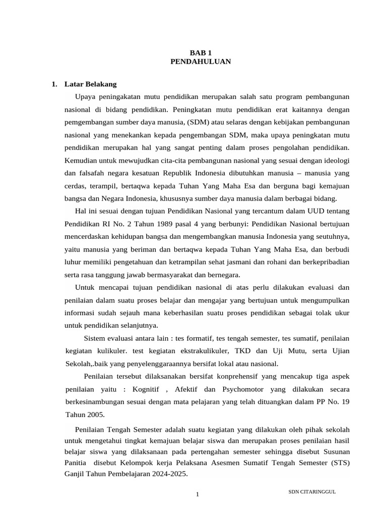 PROGRAM KERJA Pts Genap 2024-2025 | PDF