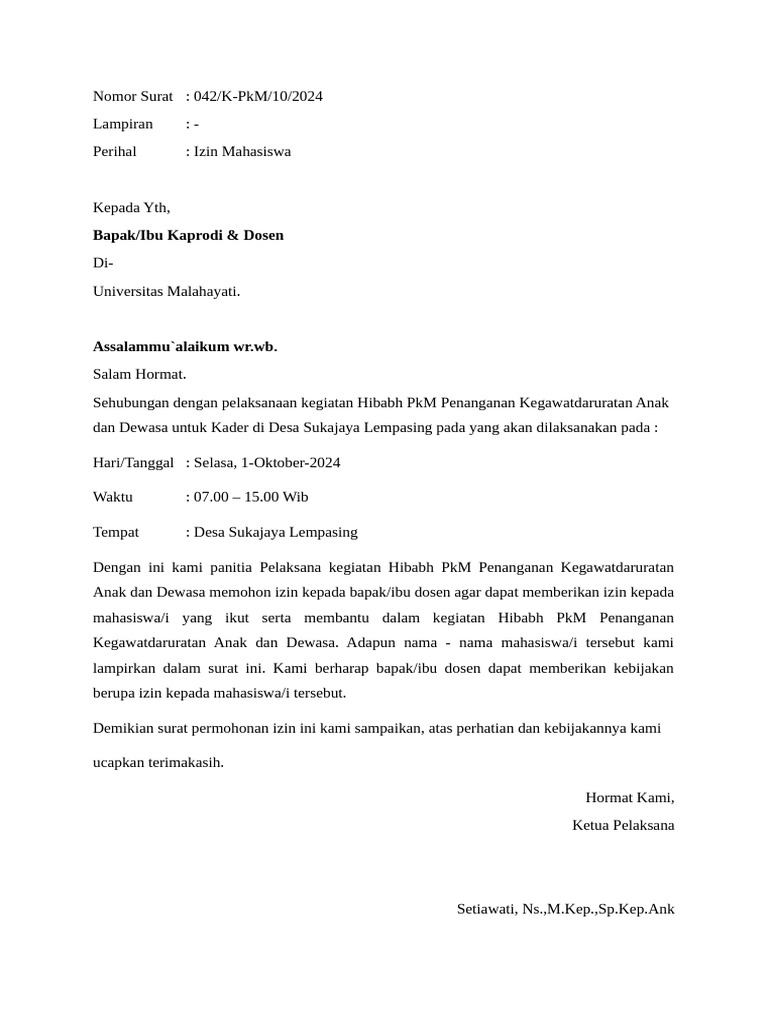 Surat Dispen | PDF | Kesehatan Holistik