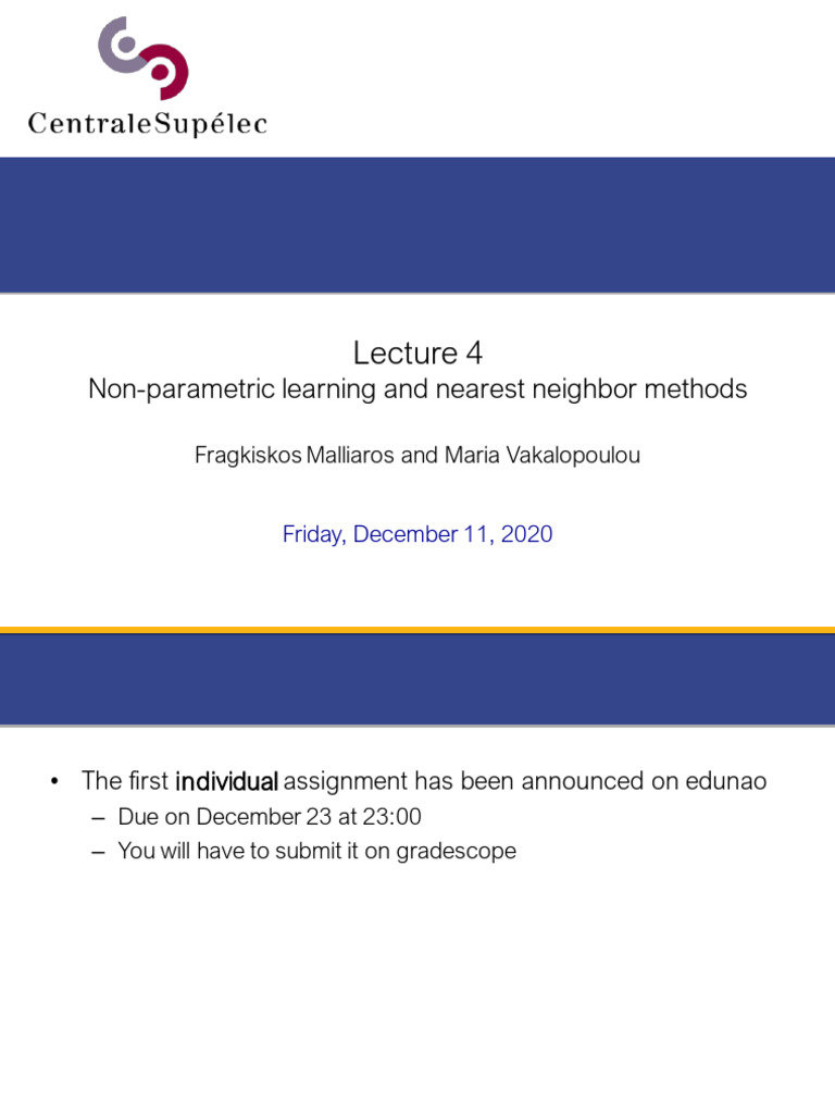 2EL1730-ML-Lecture04-Non Parametric Learning and Nearest Neighbor | PDF | Applied Mathematics ...
