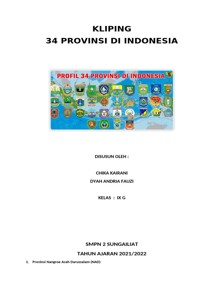 34 Provinsi Lengkap | PDF