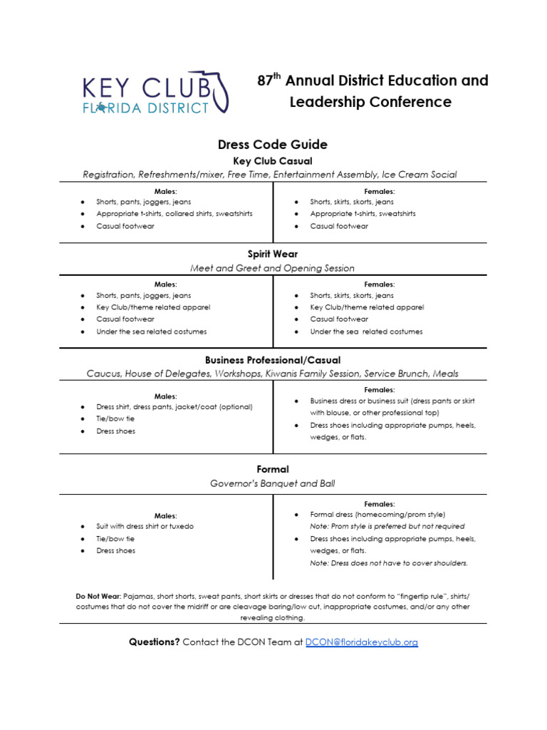 FDKC DCON 2025 - Dress Code Guide | PDF | Dress | Dress Codes