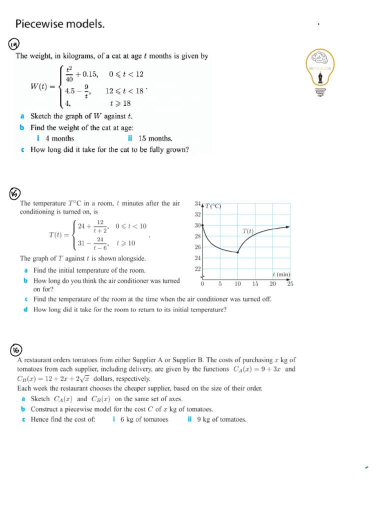 Piecewise Functions | PDF