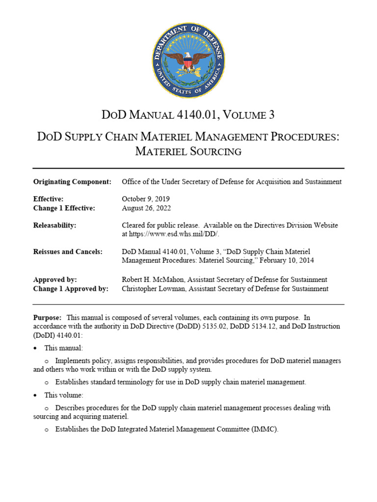 DoDM.4140.01.Vol.03 - DoD Supply Chain Materiel Management Procedures ...