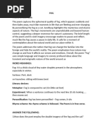 Fog Class 10 English Poem 8 | PDF | Fog | Poetry
