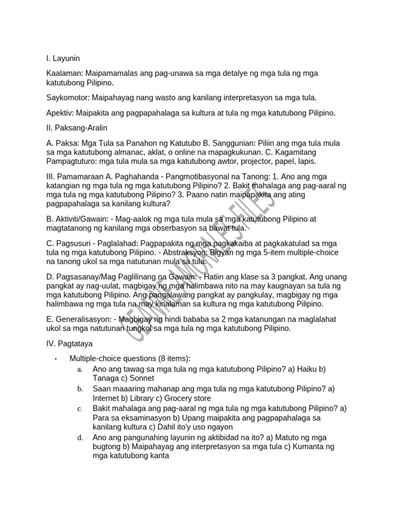 Mga Tula Sa Panahon NG Katutubo | PDF