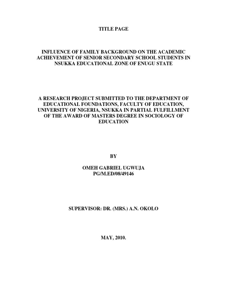 Family Background and Academic Success | PDF | Family | Motivation