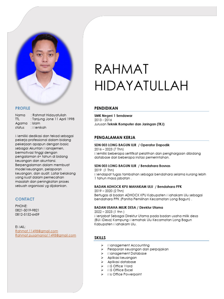 Rahmat Hidayatullah CV Resume Fix - 070114 | PDF