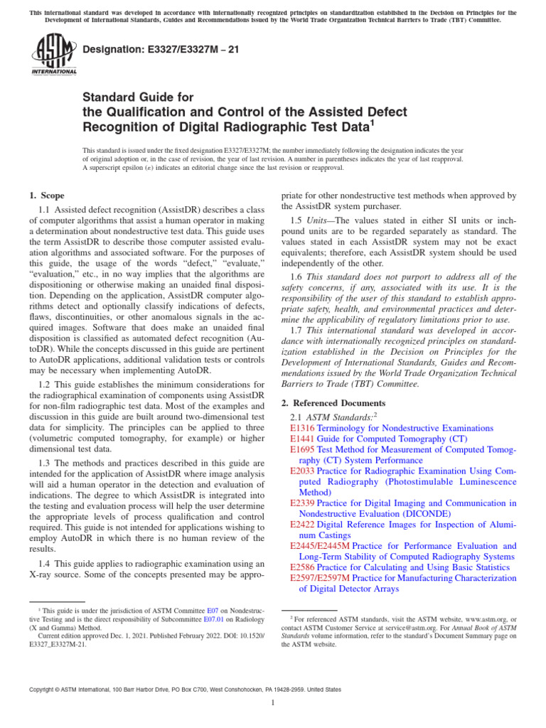 ASTM E3327 - E3327M - 21 | PDF | Sensitivity And Specificity ...