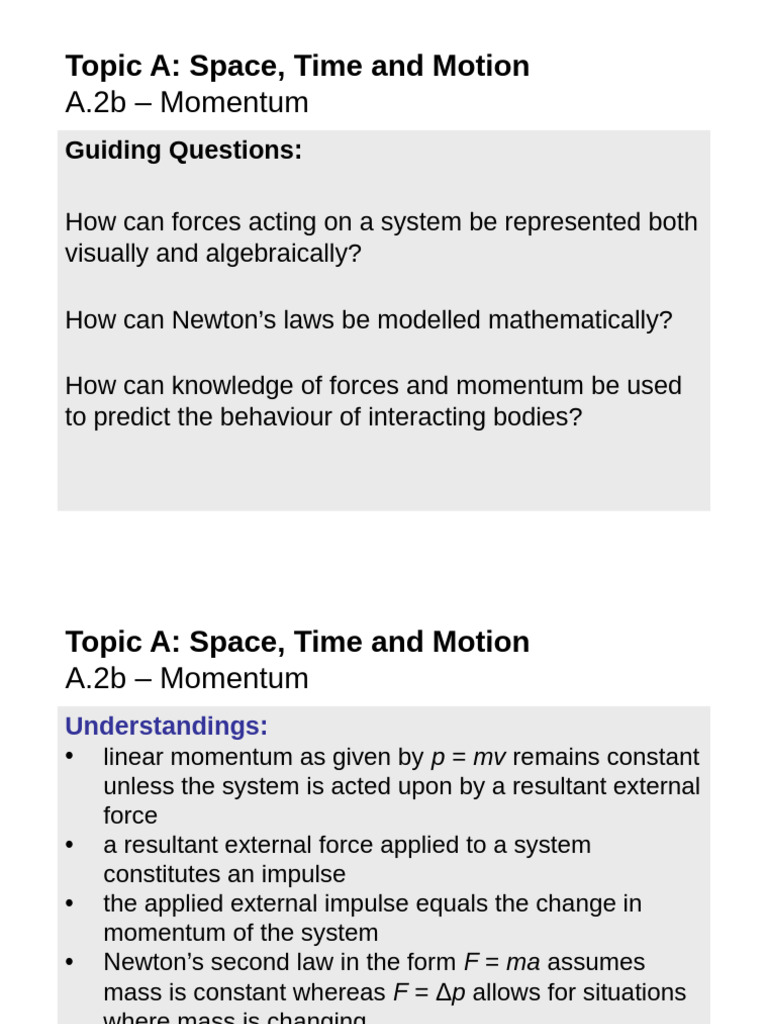 A.2b - Momentum - Teacher | PDF | Momentum | Collision