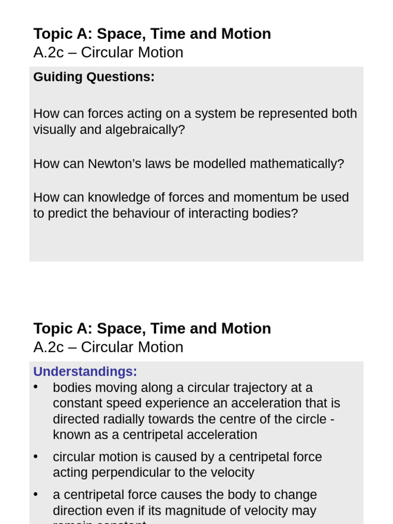 A.2c - Circular Motion - Teacher | PDF | Acceleration | Angle