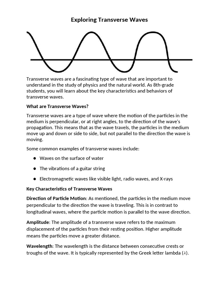 Exploring Transverse Waves | PDF | Waves | Wavelength