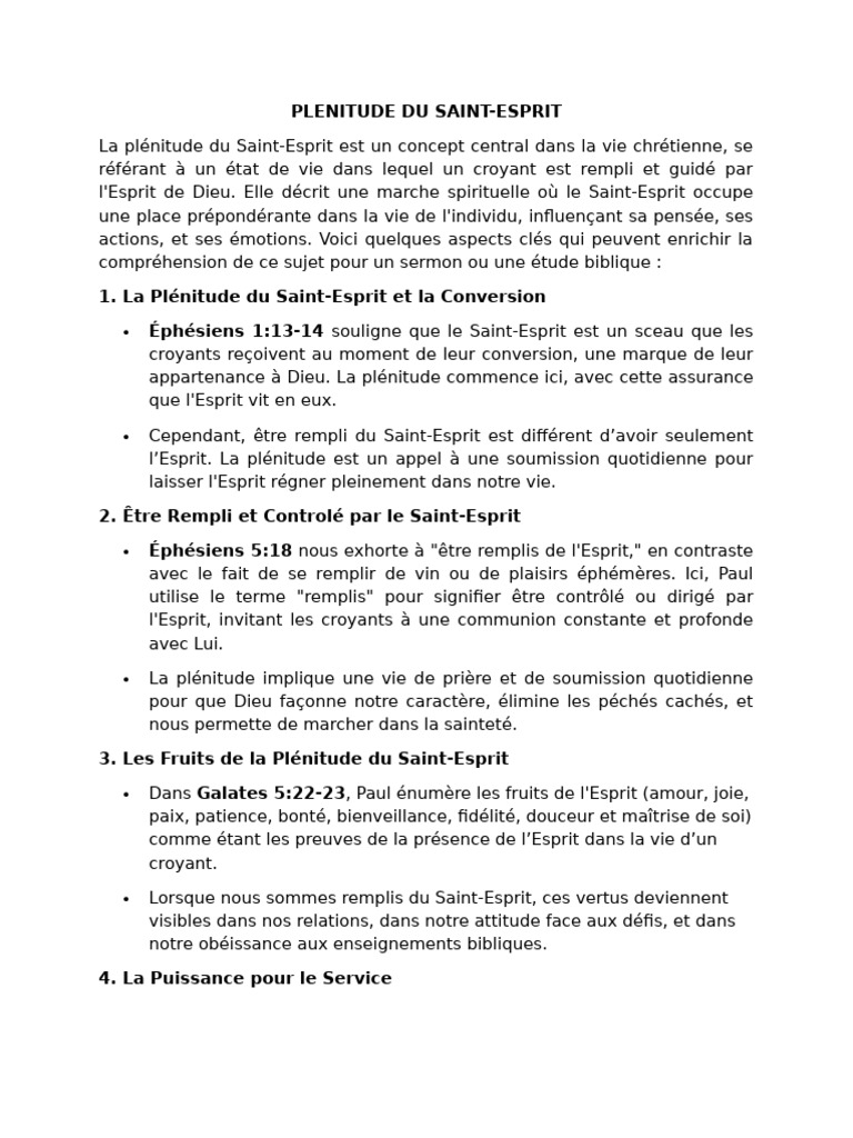 Comprendre la Plénitude du Saint-Esprit | PDF | Saint-Esprit | Bonheur
