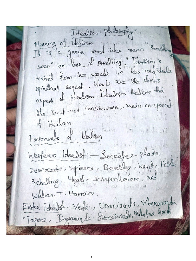 Idealism Note Bed 1st Sem | PDF