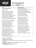 The Telephone Call - Poem and Poetic Devices | PDF | Poetry