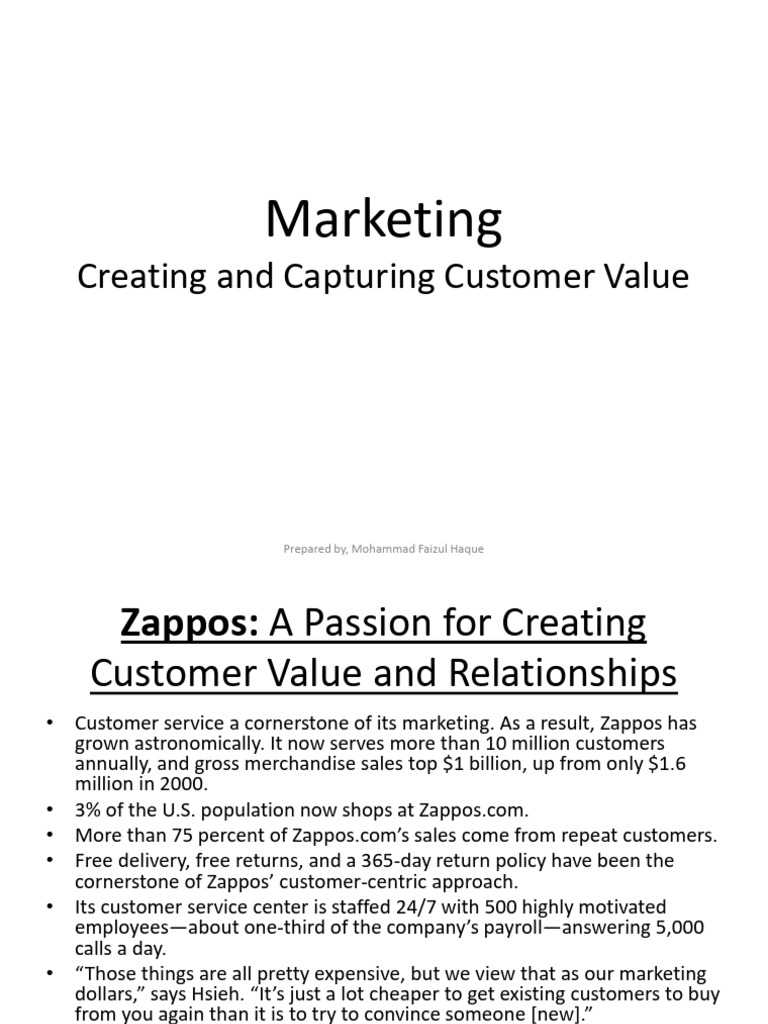 Marketing - Creating and Capturing Customer Value | PDF | Zappos | Marketing