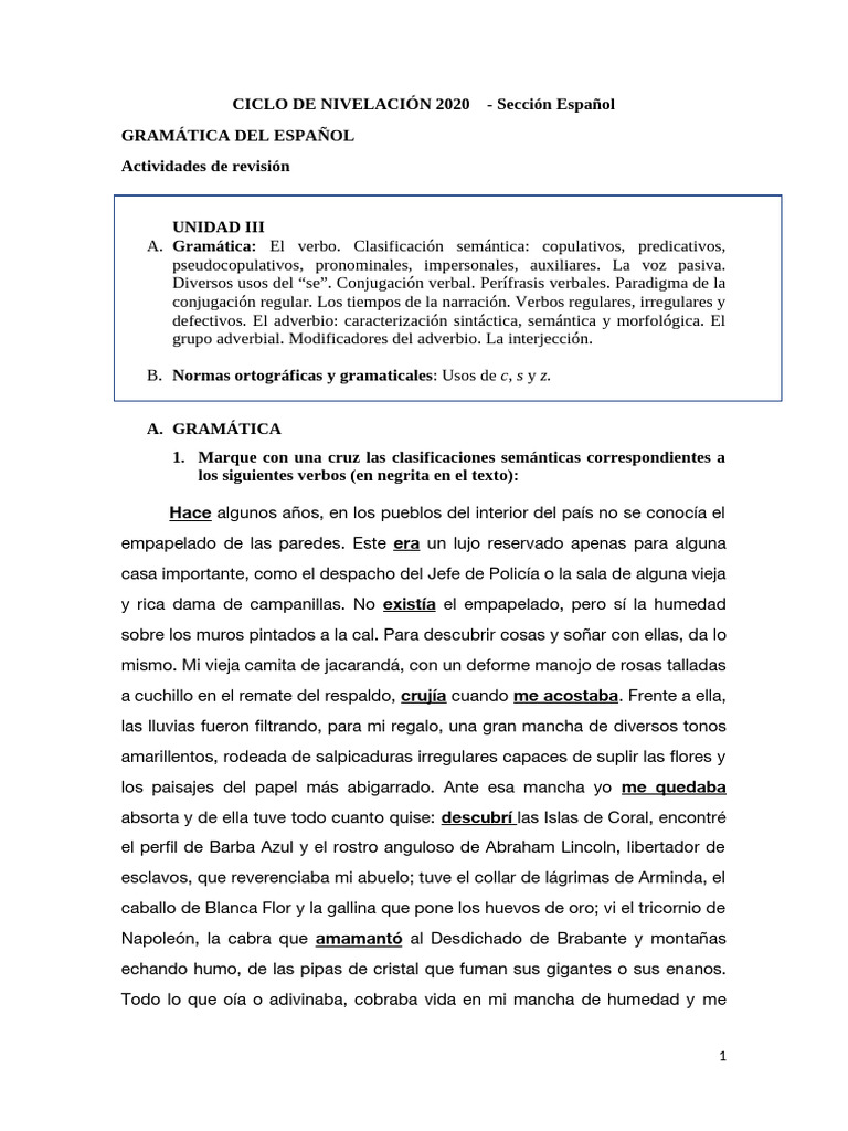 Gramática del Español: Verbos y Adverbios | PDF | Verbo | Adverbio