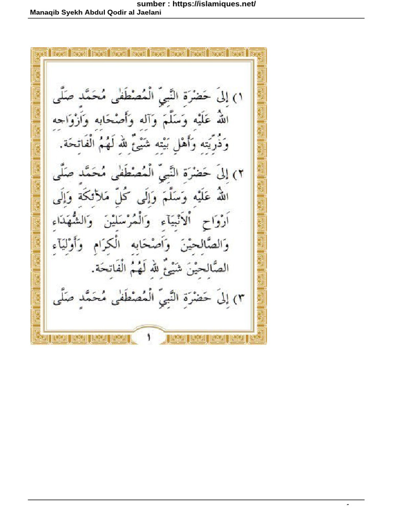 Manaqib-Syekh-Abdul-Qodir-Al-Jaelani Arabic-1 | PDF