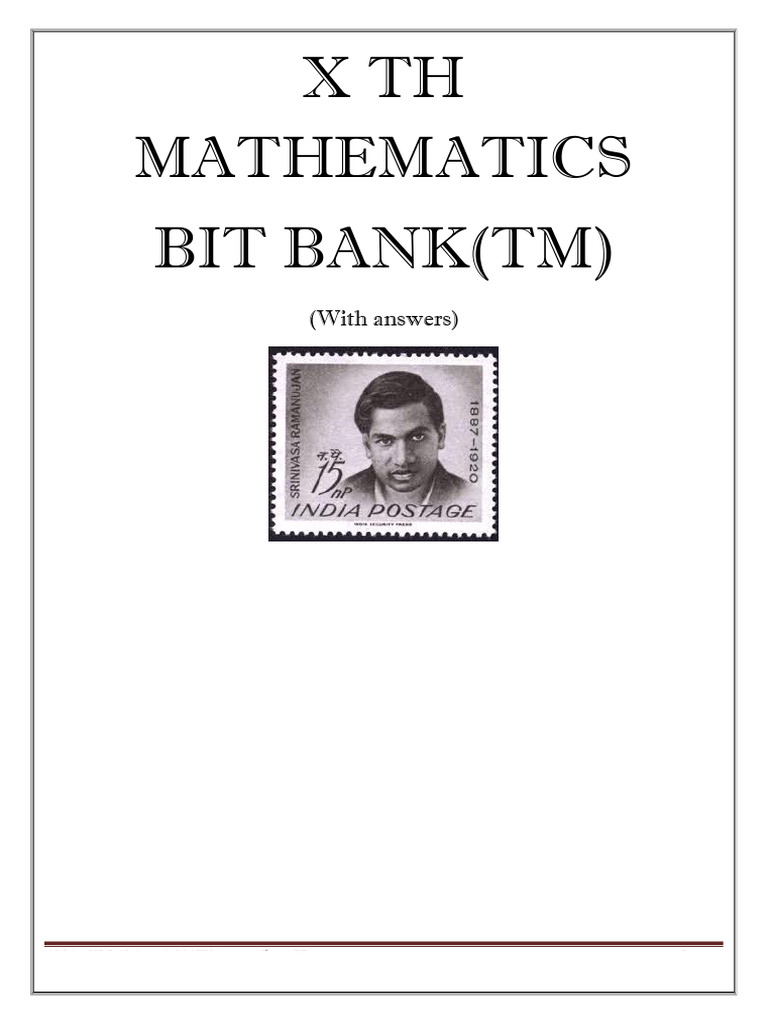10 TH Maths Bit Bank | PDF