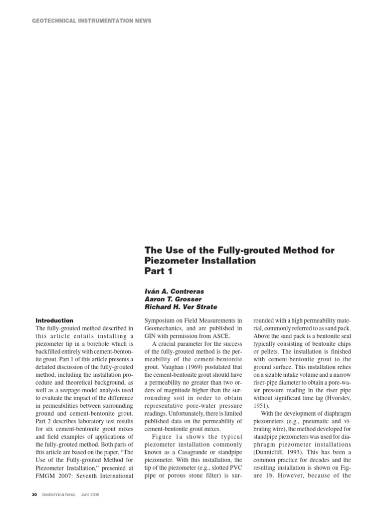 Use of Fully Grouted Method Barr Engineering | PDF | Pressure ...