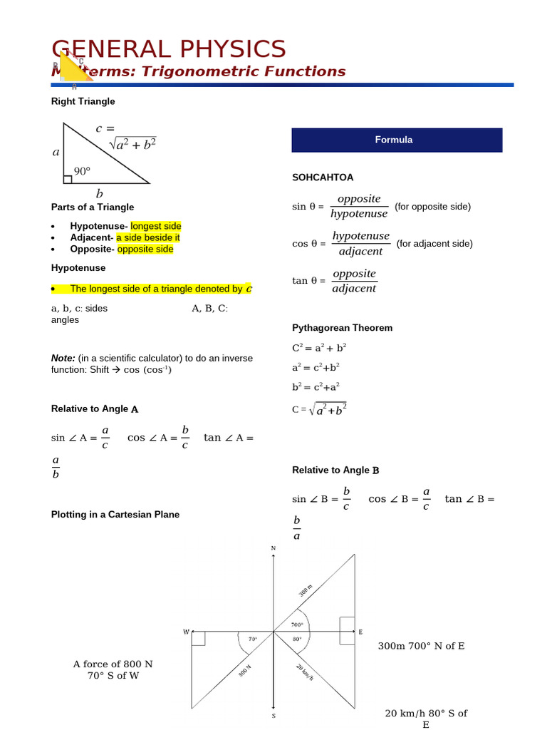 General Physics (Trigonometric Functions) | PDF | Teaching Methods ...