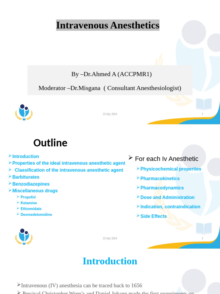 Intravenous Anesthetics | PDF | Midazolam | Anesthesia