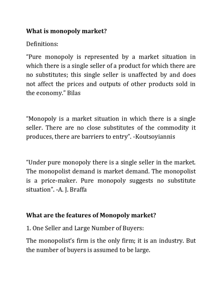 Understanding Monopoly Market Dynamics | PDF | Price Discrimination ...