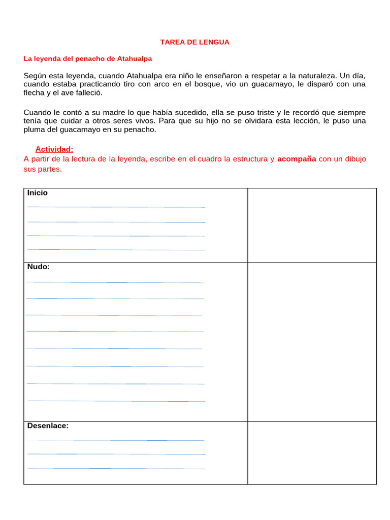 1.tarea Lengua Leyenda | PDF