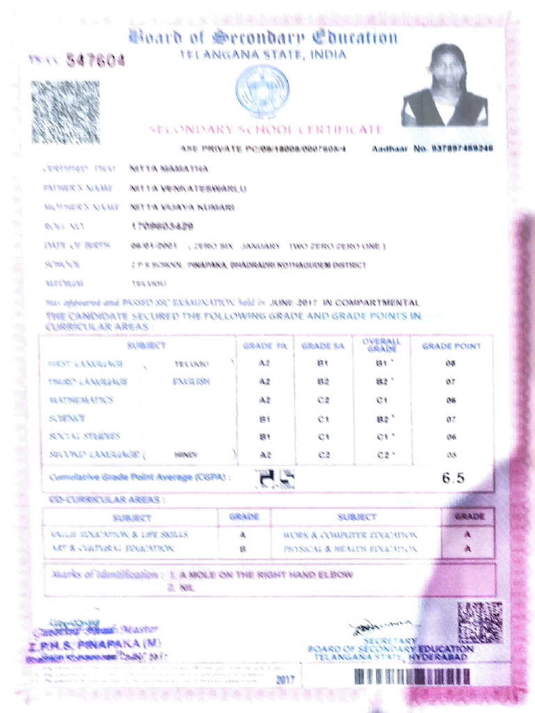 Mamatha 10th | PDF | Student Assessment And Evaluation | Qualifications