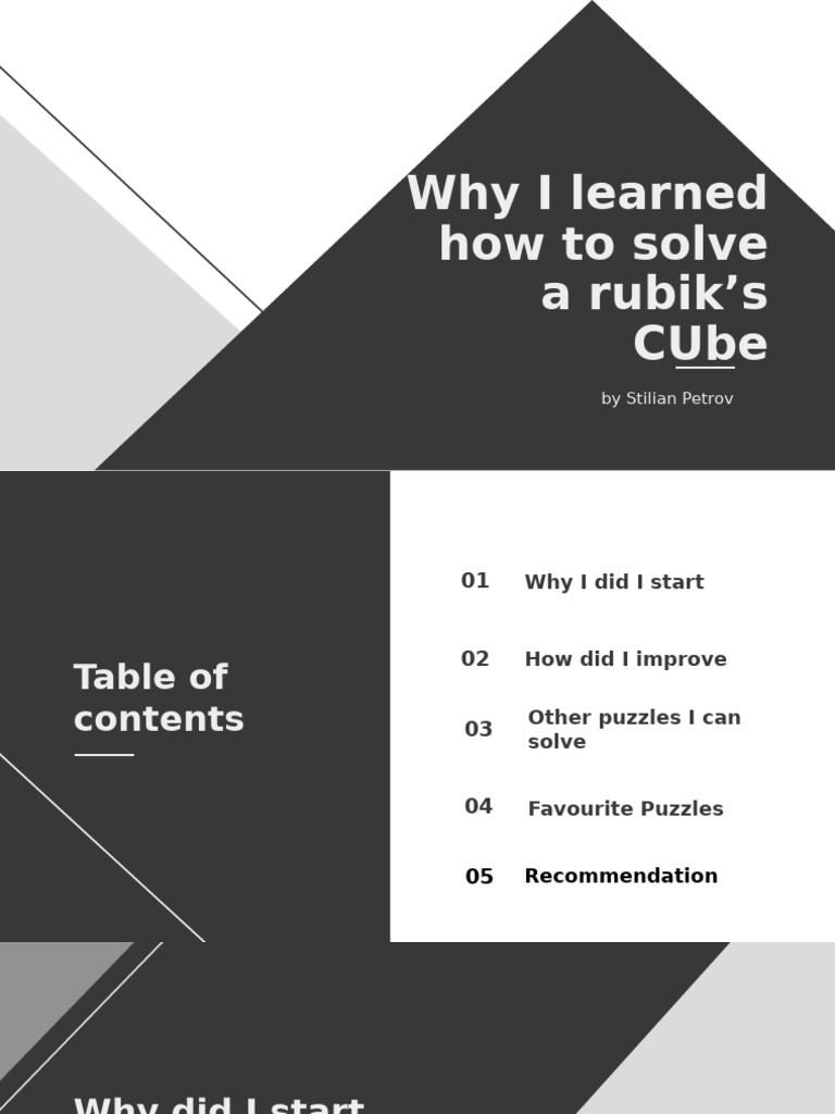 Mastering the Rubik's Cube: My Journey | PDF