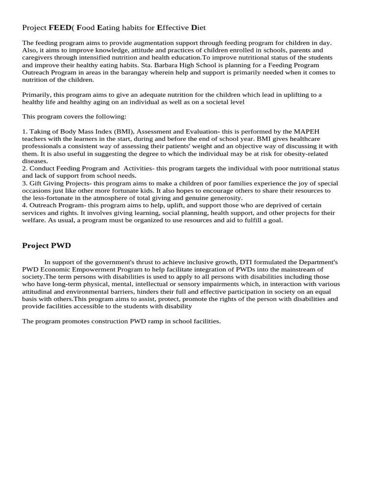 Project FEED and PWD- Equity | PDF | Disability