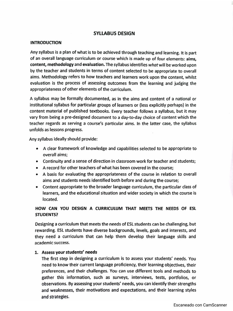 Syllabus Design 2 | PDF