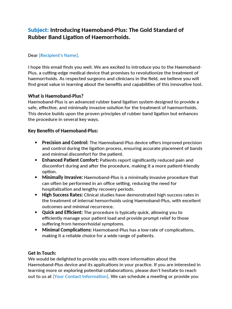 Haemoband-Plus: Advanced Hemorrhoid Treatment | PDF | Hemorrhoid ...