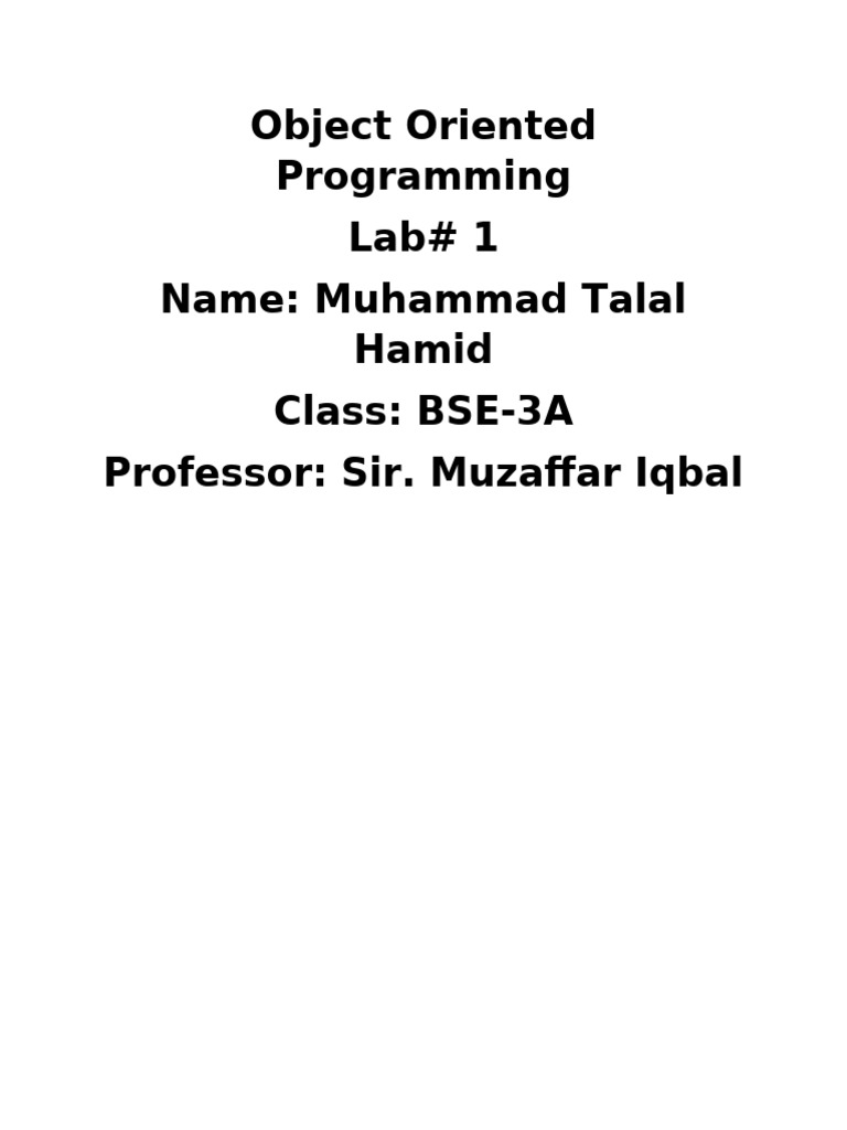 Lab 01 | PDF | Computer Programming | Software Engineering