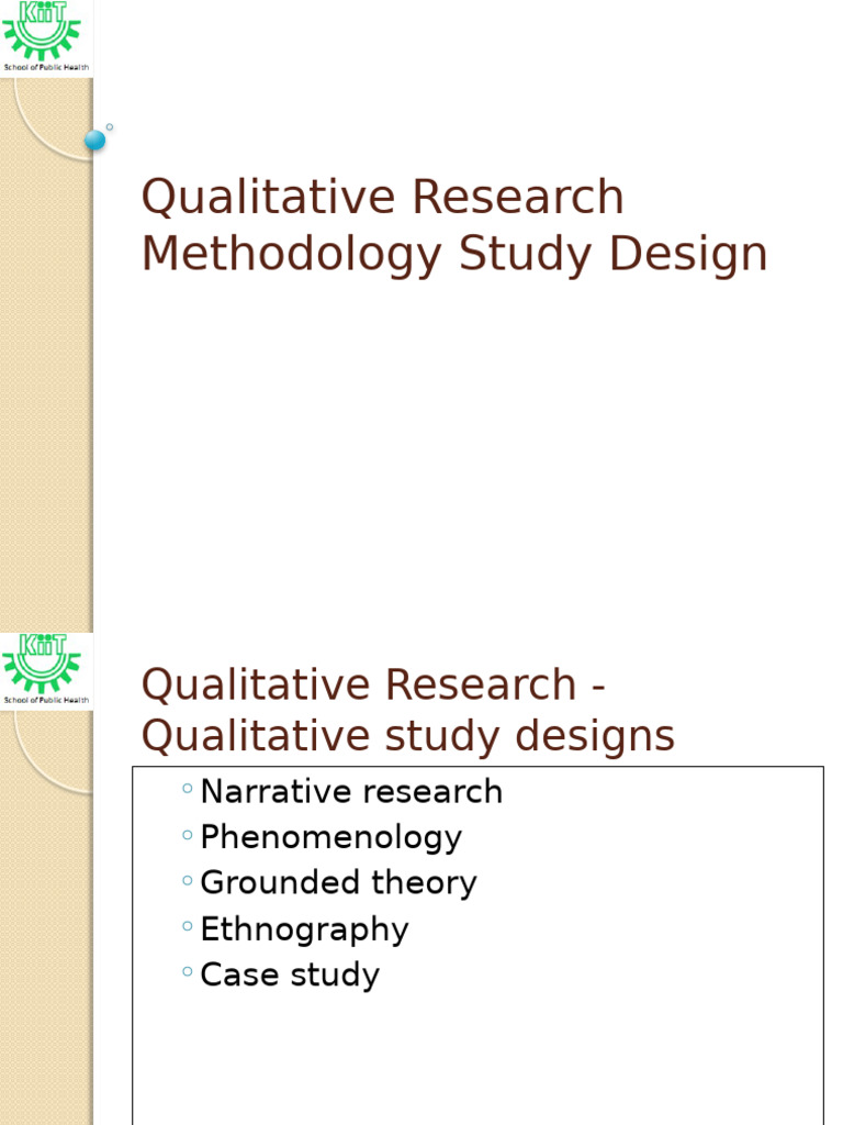 Lecture 7 - Qualitative Research Methodology - Study Designs | PDF | Qualitative Research ...