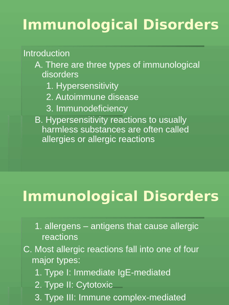 Immunological Disorders | PDF | Allergy | Immunology