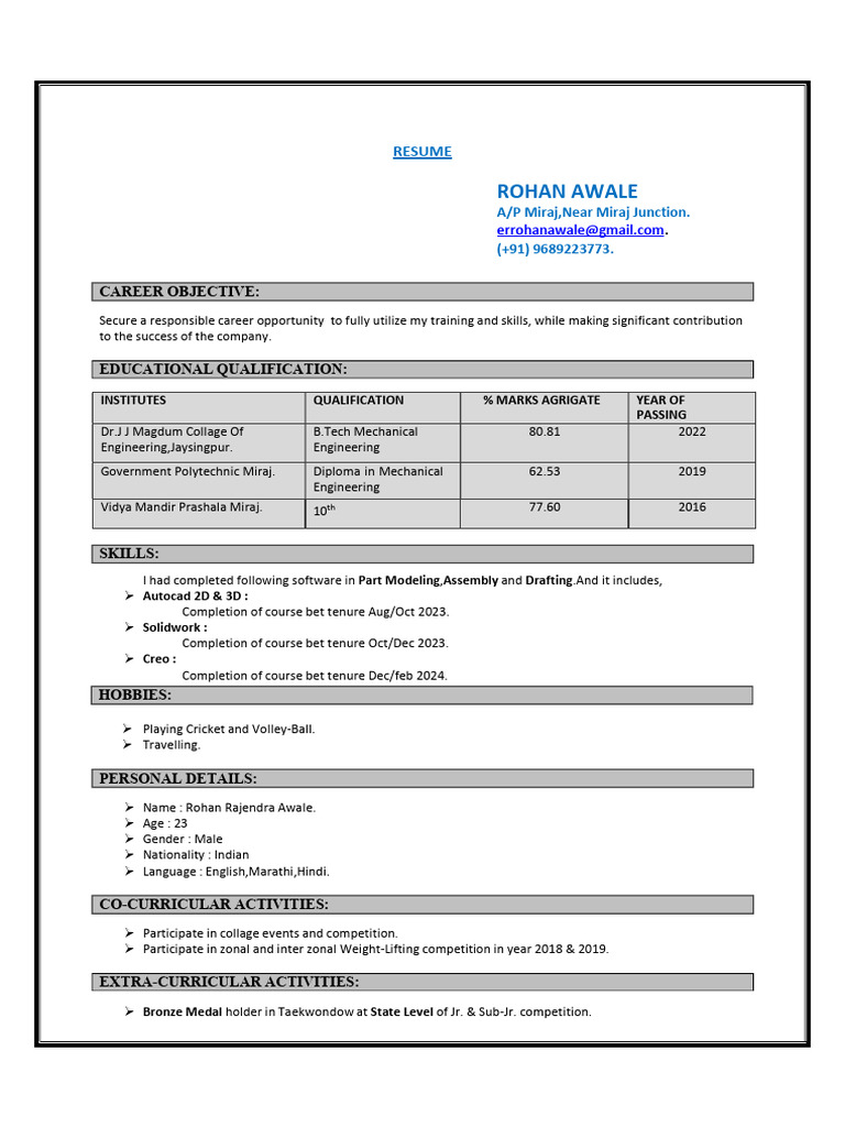 Awale Rohan | PDF | Engineering