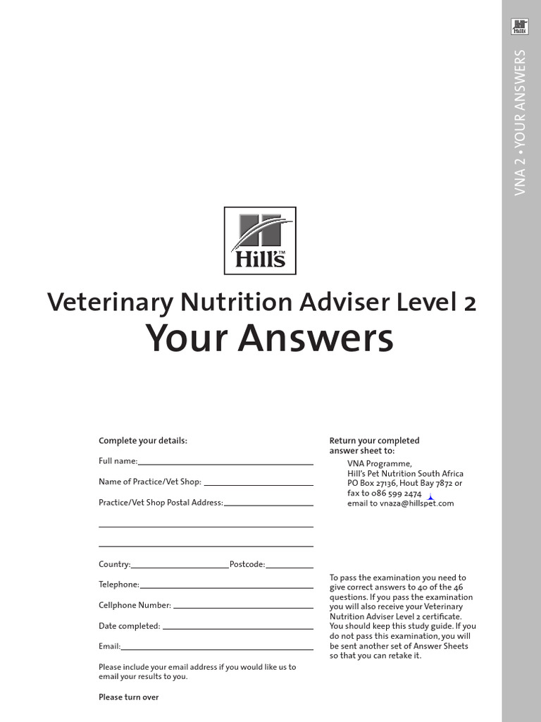 Hill's VNA 2 - Answer Sheet | PDF | Freight Transport | Written ...
