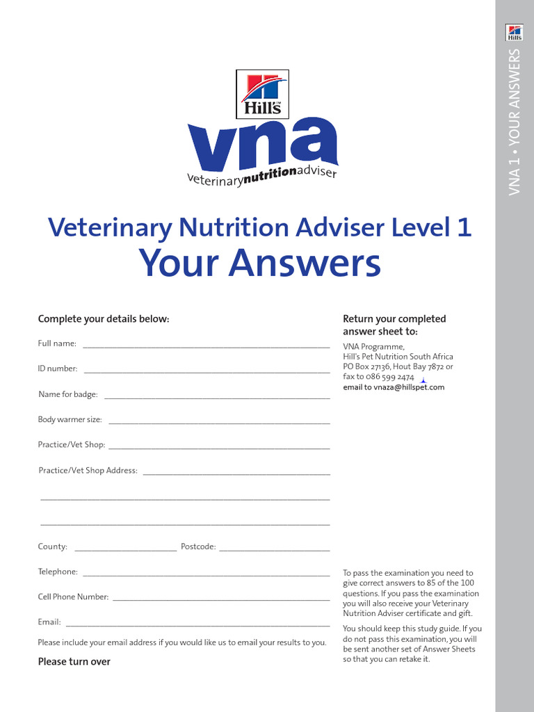 Hill's VNA 1 - Answer Sheet | PDF | Service Industries | Telephony